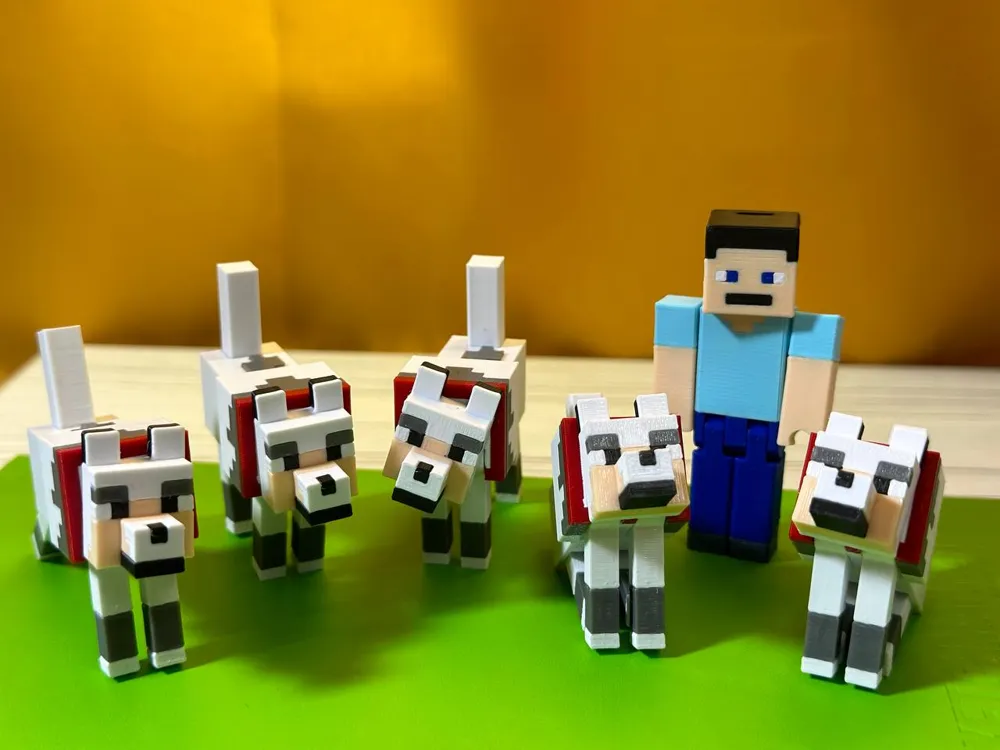 Minecraft Wolf Articulated by kirimba MakerWorld: Download Free 3D Models