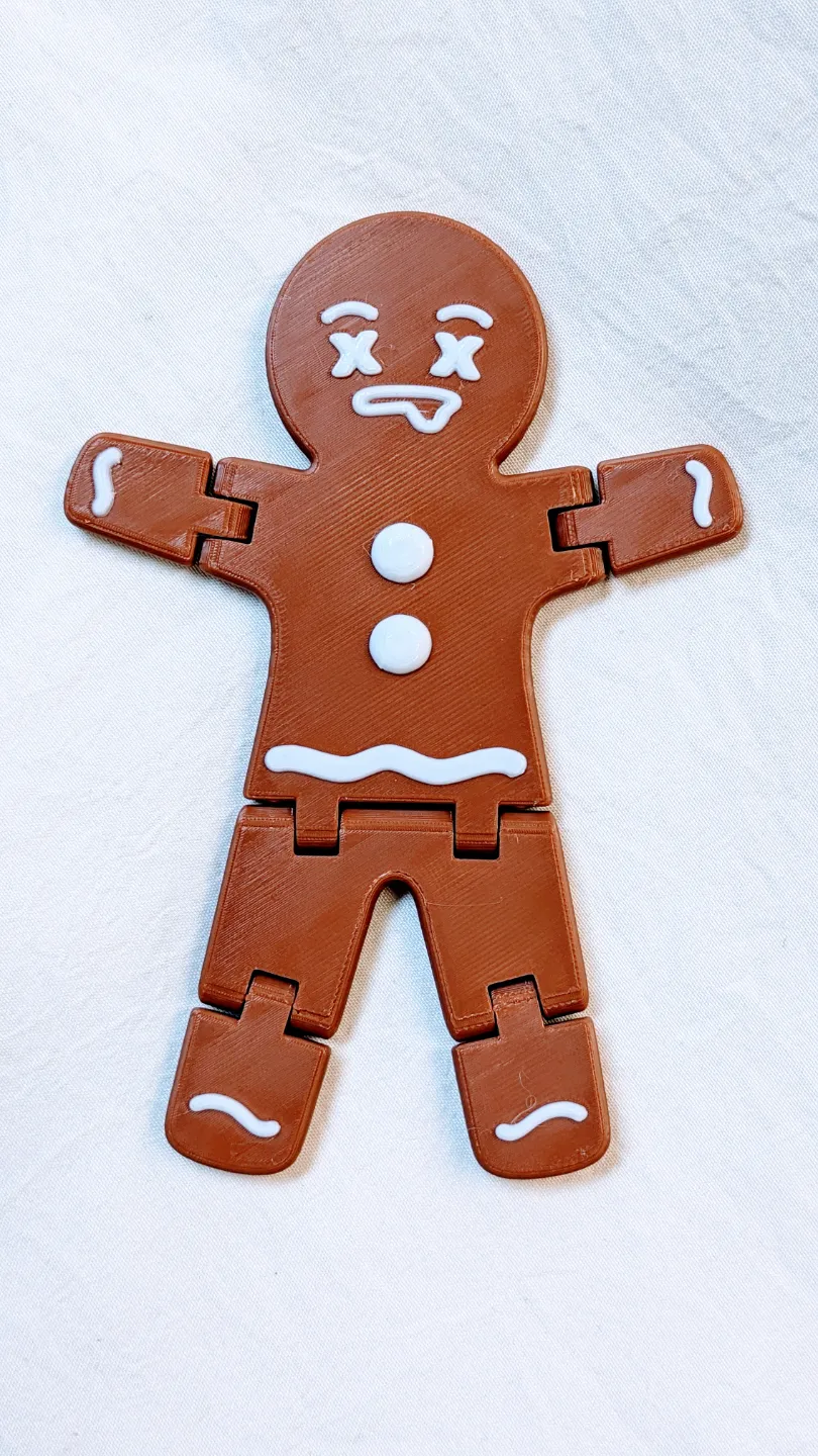 Articulated Gingerbread Man - 5 face options - Free 3D Print Model ...