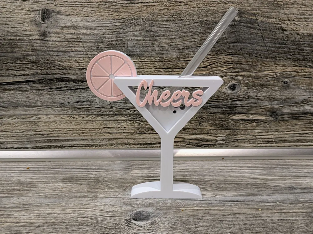 Party Cocktail Glass Decor – Cheers & Toasts by lov3d MakerWorld ...