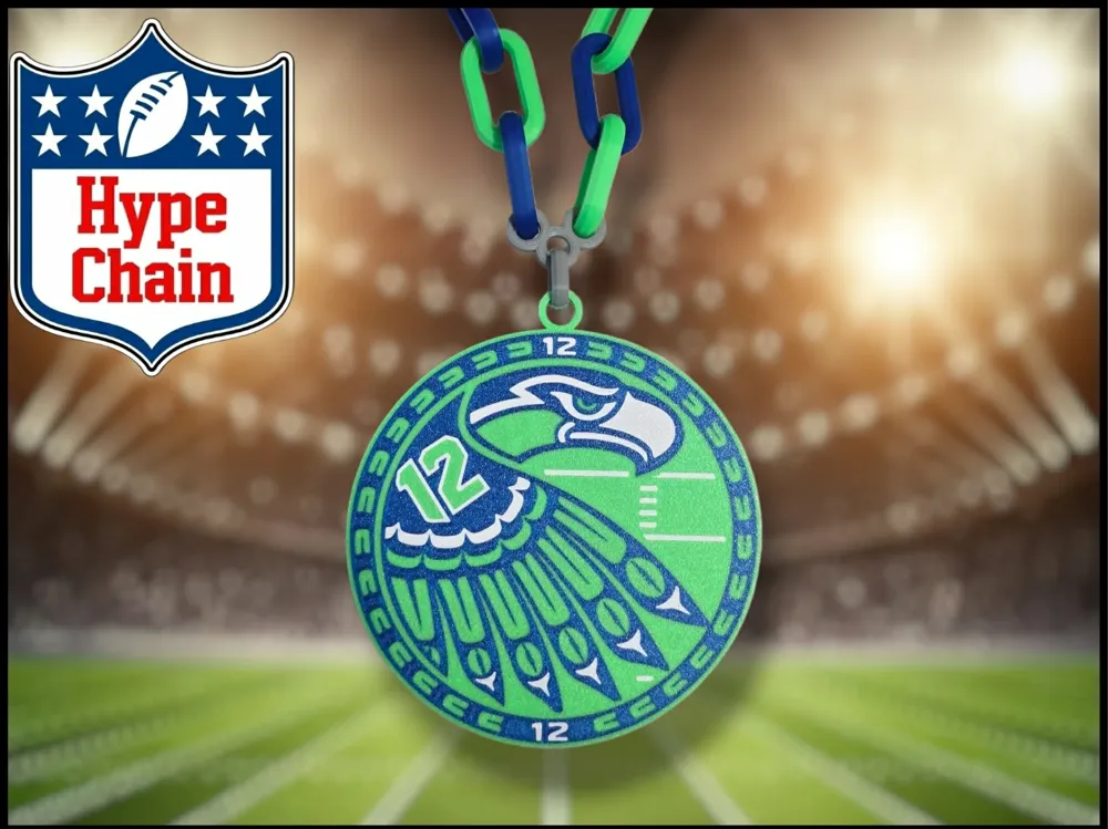 Seattle Seahawks Hype Chain Pendant - Free 3D Print Model - MakerWorld