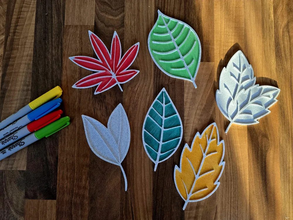 Leaves Botanical Spring Fall Coloring Set Floral by Merilno3D ...