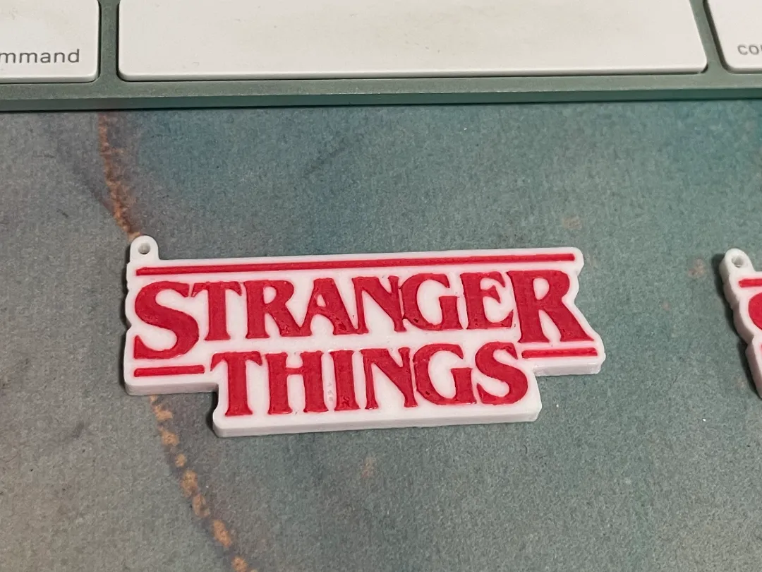 Stranger Things white logo keychain - Free 3D Print Model - MakerWorld