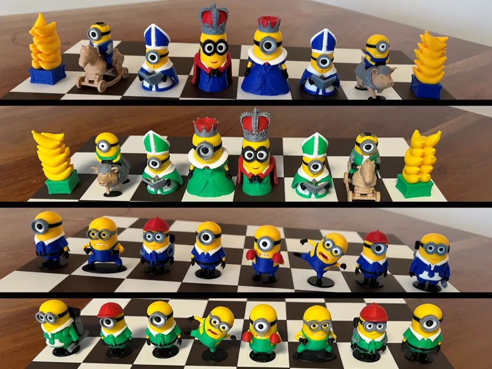Colorful Minion Chess Set – Modular & Customizable - Free 3D Print ...