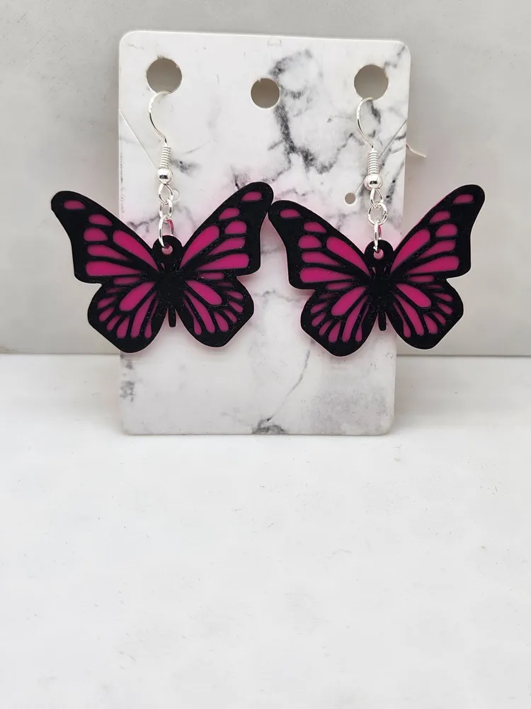 2 Butterfly Earings - Free 3D Print Model - MakerWorld