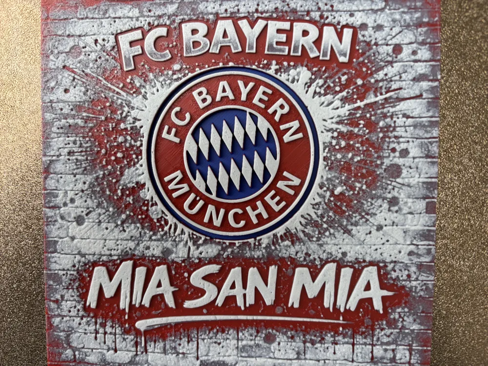FC Bayern München Mia San Mia Graffiti Hueforge – Kostenloses 3D ...