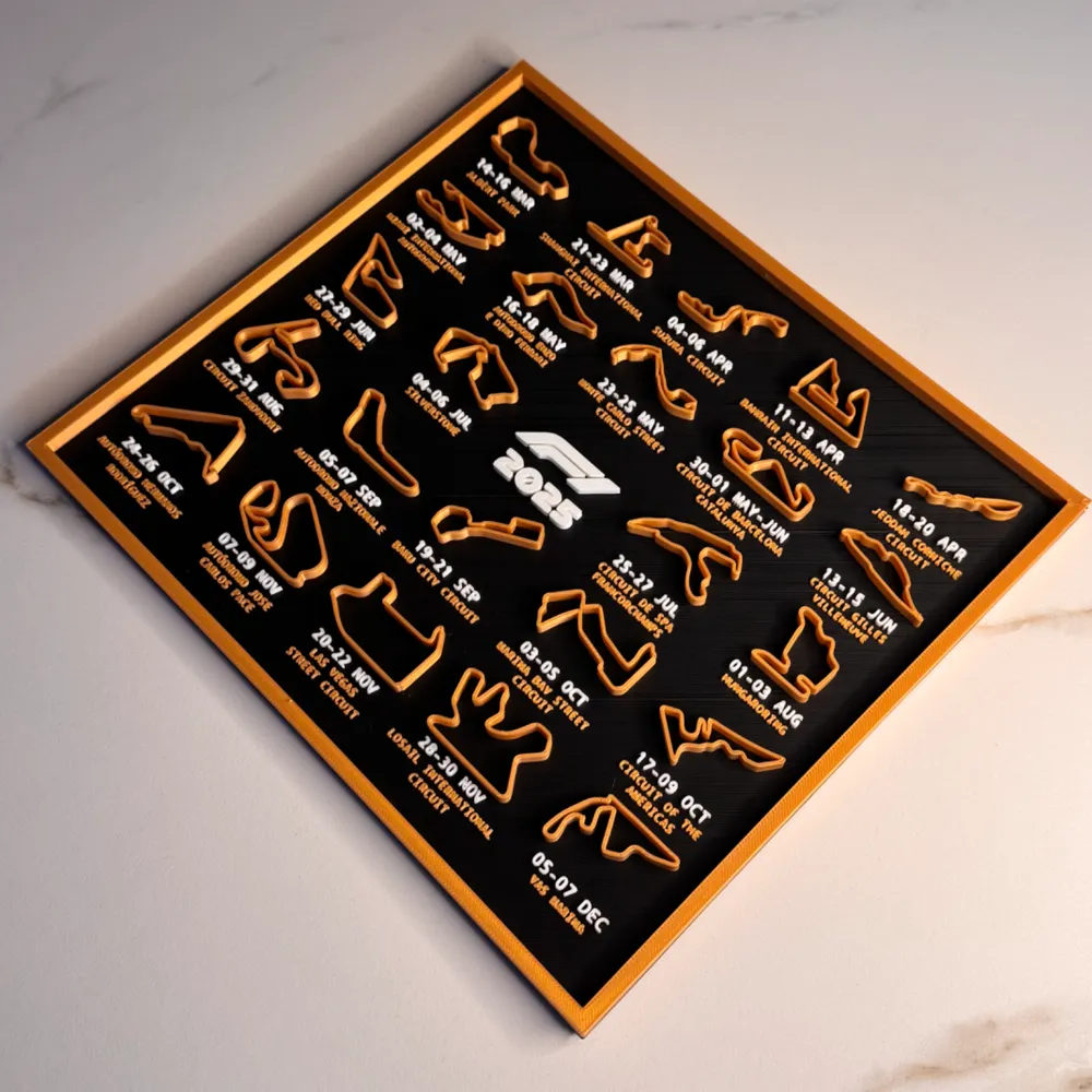 2025 Formula 1 calendar with dates by Tridimprints MakerWorld: Download ...