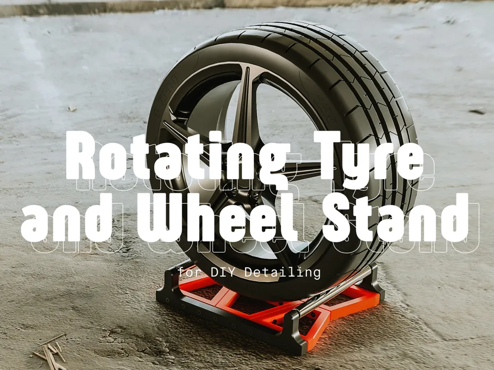 Rotating Tyre and Wheel Detailing Stand by Karol Cichoń MakerWorld: Download Free 3D Models