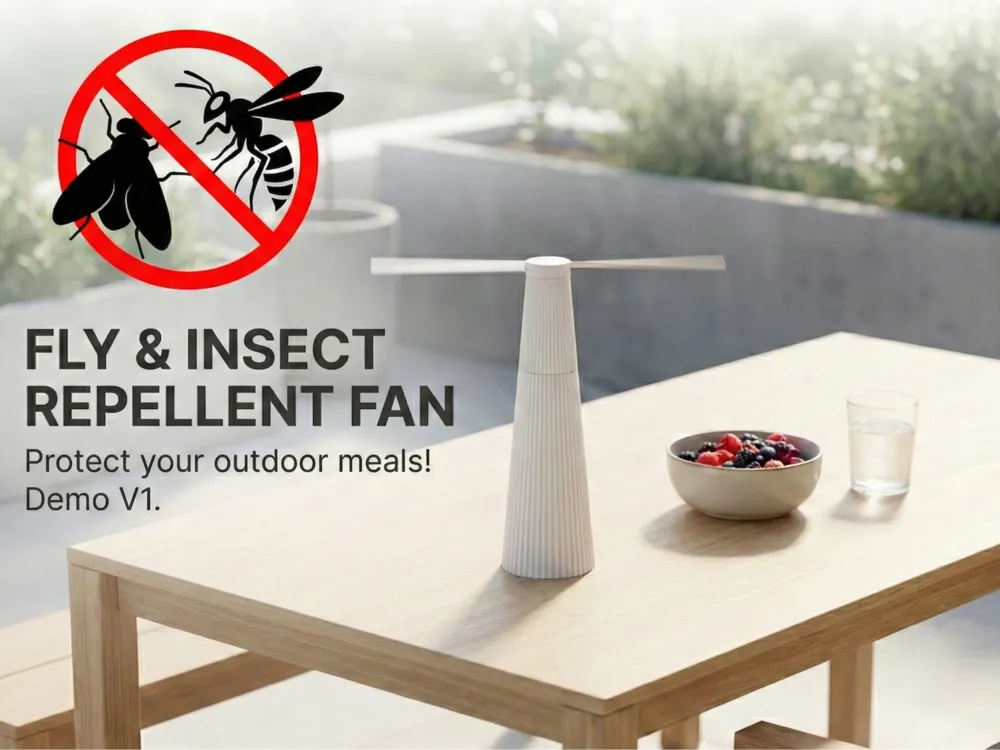 Fly & Wasp Repellent Fan | Outdoor Dining Defense - Free 3D Print Model ...