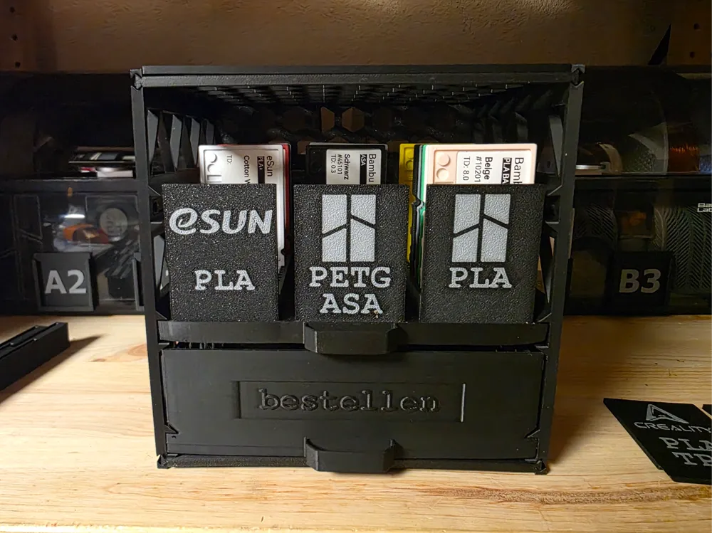 Sample shelf labeled with logos - Free 3D Print Model - MakerWorld