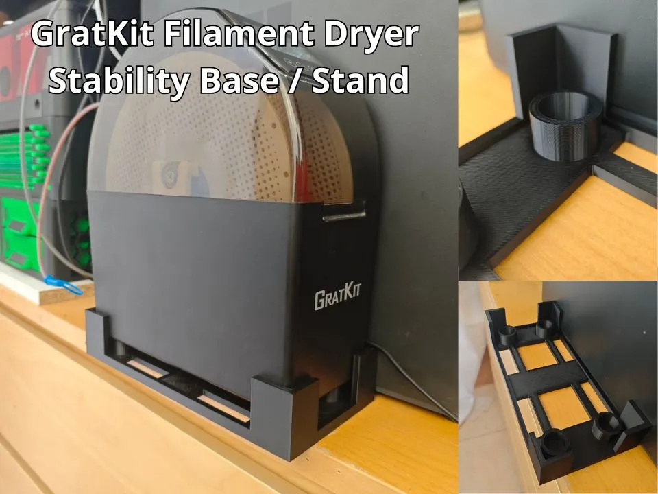 GratKit Filament Dryer Stability Base / Stand - Free 3D Print Model ...