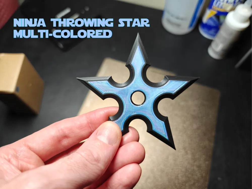 Multi-Colored Ninja Throwing Star - Free 3D Print Model - MakerWorld