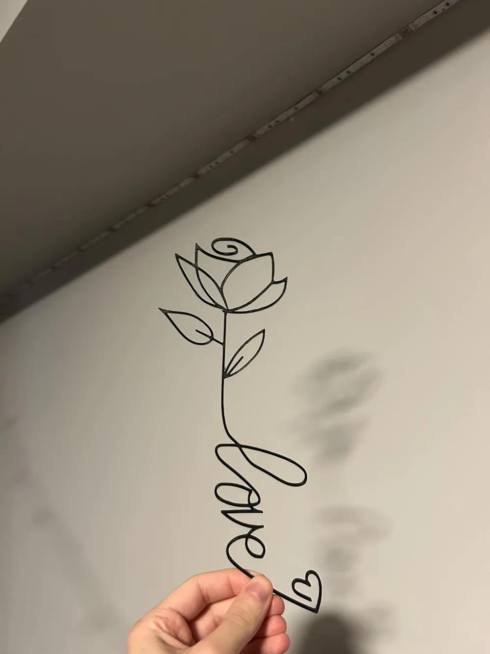 Rose with love stem silhouette art valentine's day by Zoddie - MakerWorld