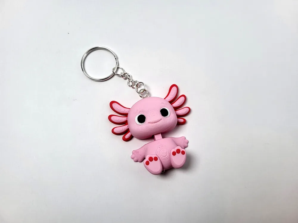 Flexi Axolotl – Magnet & Keychain - Free 3D Print Model - MakerWorld