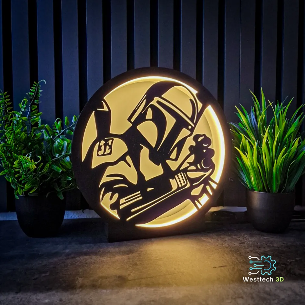 Star Wars | Mandalorian LED Lamp by Edelassi - MakerWorld