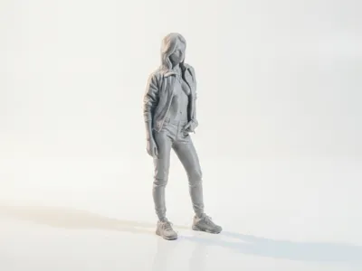 Hooded Woman Figurine Female Character - Free 3D Print Model - MakerWorld