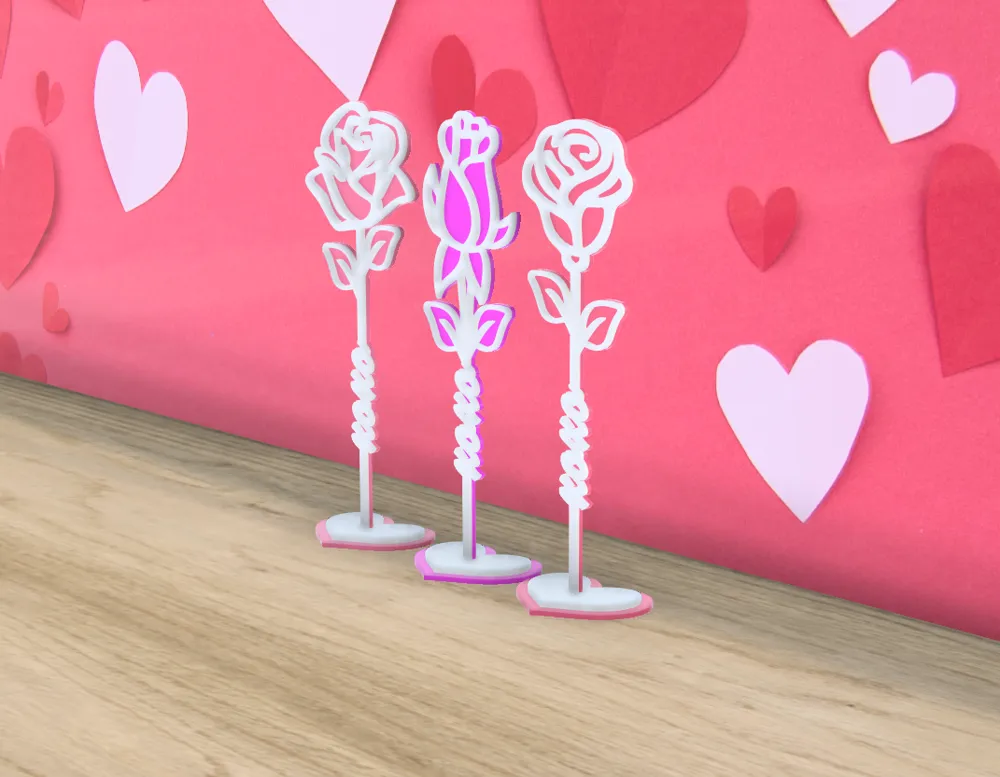 Valentine's Day - XOXO Flowers - 3 Flower Set With Stand by JF-699 ...