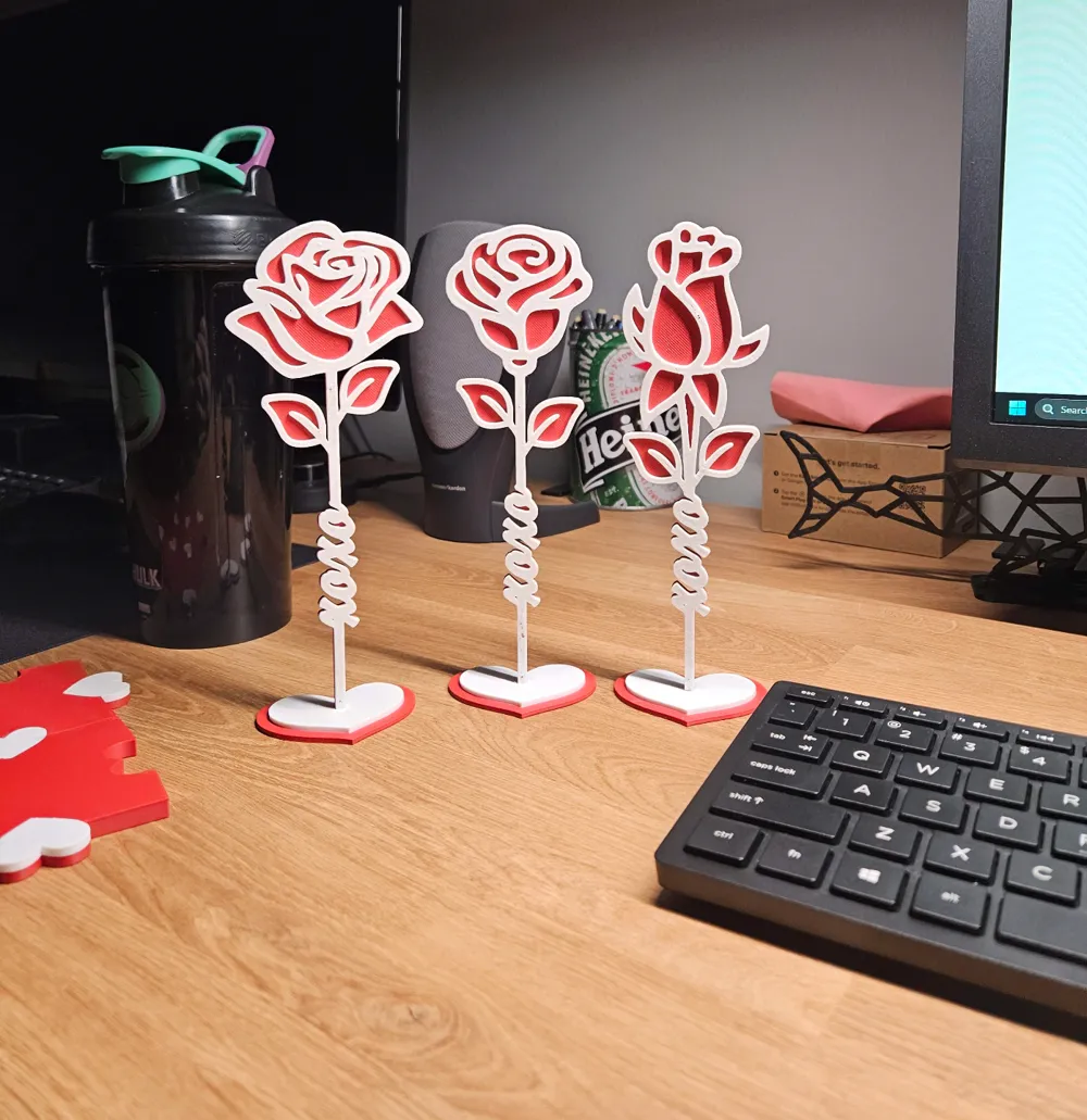 Valentine's Day - XOXO Flowers - 3 Flower Set With Stand by JF-699 ...