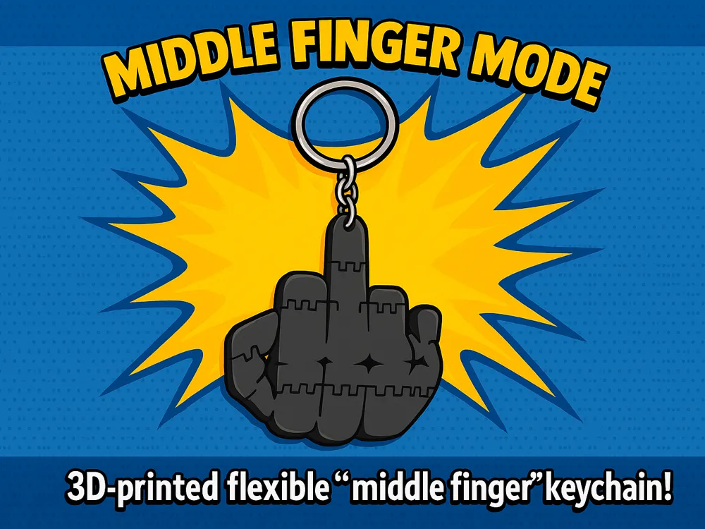 Middle Finger Mode Keychain - Free 3D Print Model - MakerWorld