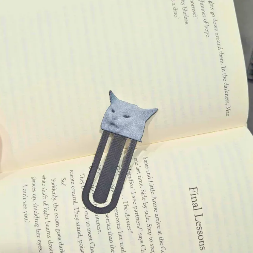 Confused Cat at Dinner Meme Slip-On Bookmark Set - Free 3D Print Model ...
