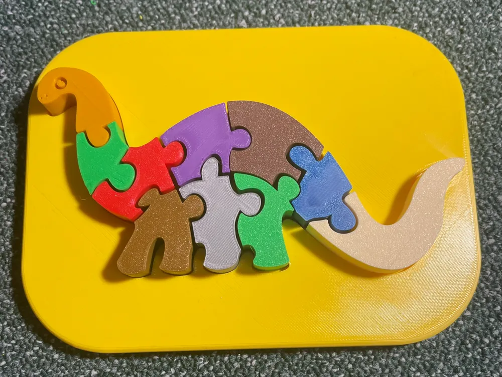 Brontosaurus Puzzle for Kids by intommy - MakerWorld