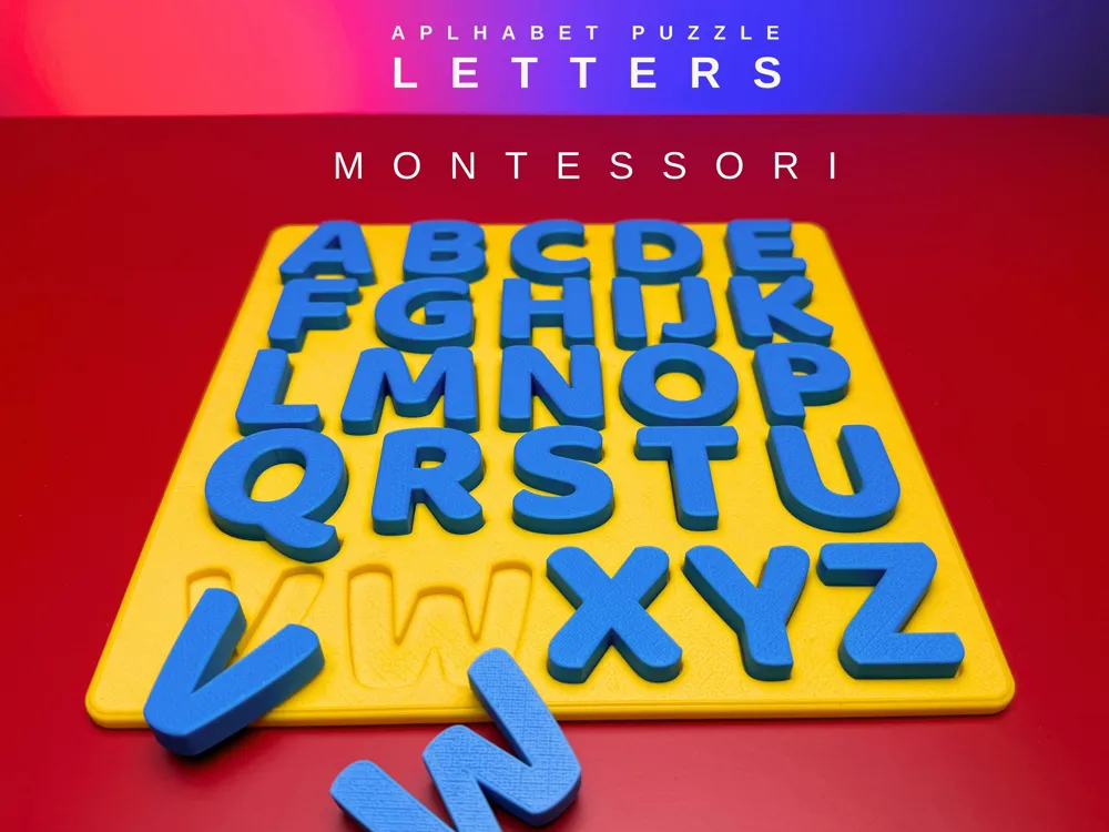 PUZZLE ALPHABÉTIQUE - Puzzle de lettres Montessori - Modèle d ...