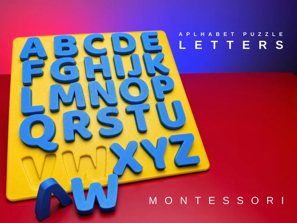 ALPHABET PUZZLE - Montessori Letter Puzzle - Free 3D Print Model ...