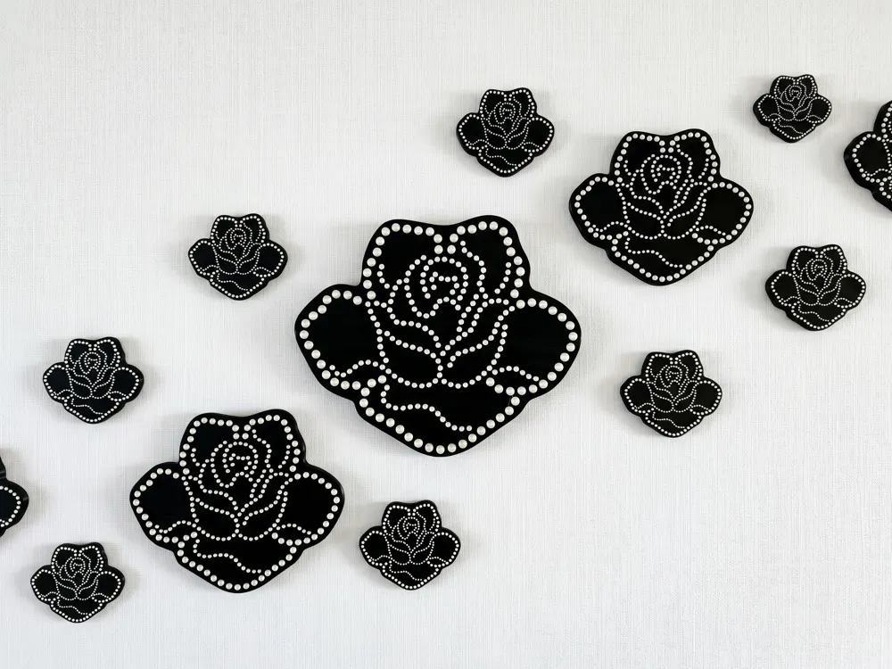 Pearl Rose Art Decoration|Wall Sticker|Refrigerator Magnet|Keychain ...