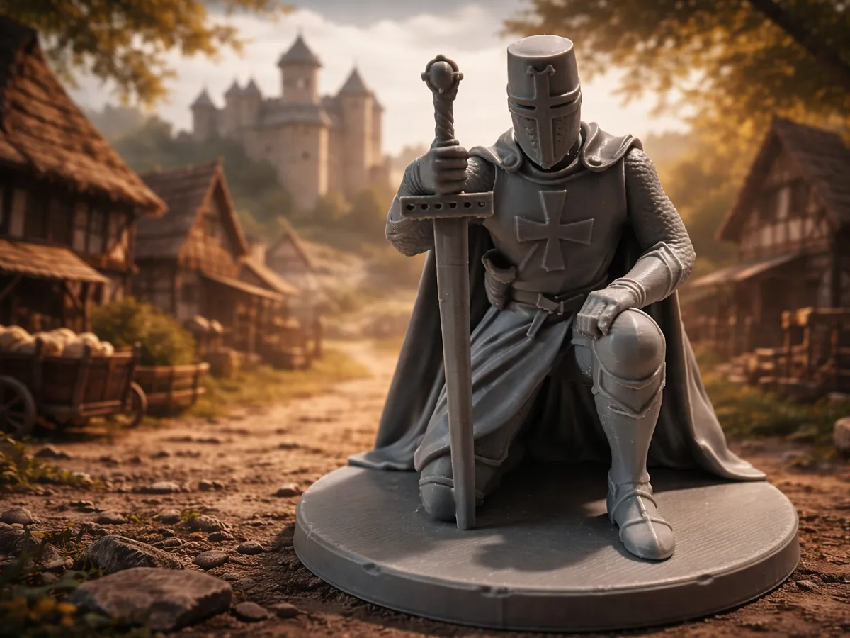 Kneeling knight templar - Free 3D Print Model - MakerWorld