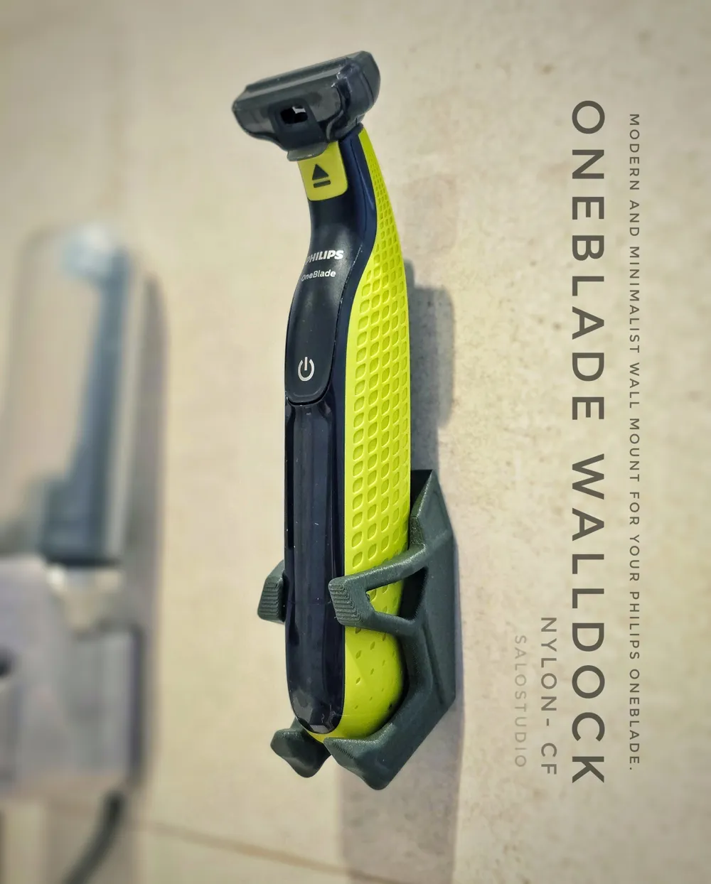 OneBlade WallDock – Wall Mount for Your Shaver by salostudio MakerWorld: Download Free 3D Models