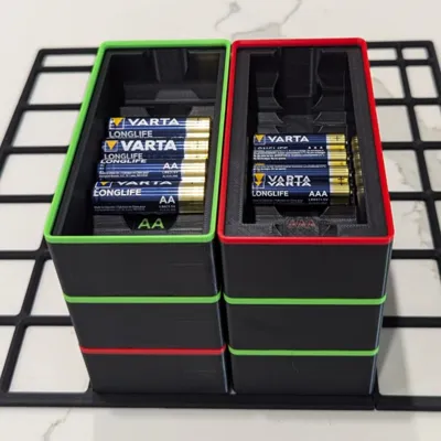 Stacking Gridfinity Battery Bins | Collection - MakerWorld: Download Free 3D Models