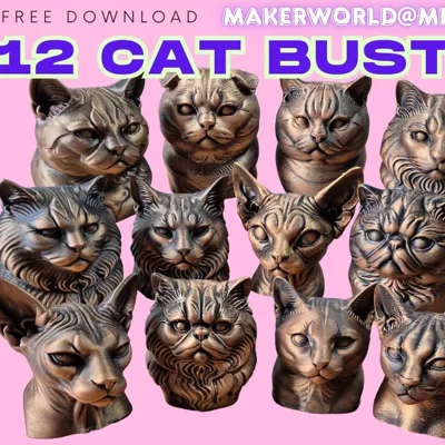 Cat Bust Models | Collection - MakerWorld: Download Free 3D Models