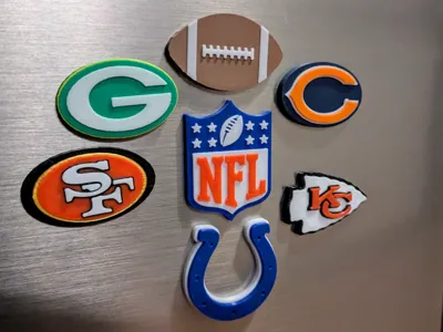 NFL Embossed Logo Fridge Magnets | Collection - MakerWorld