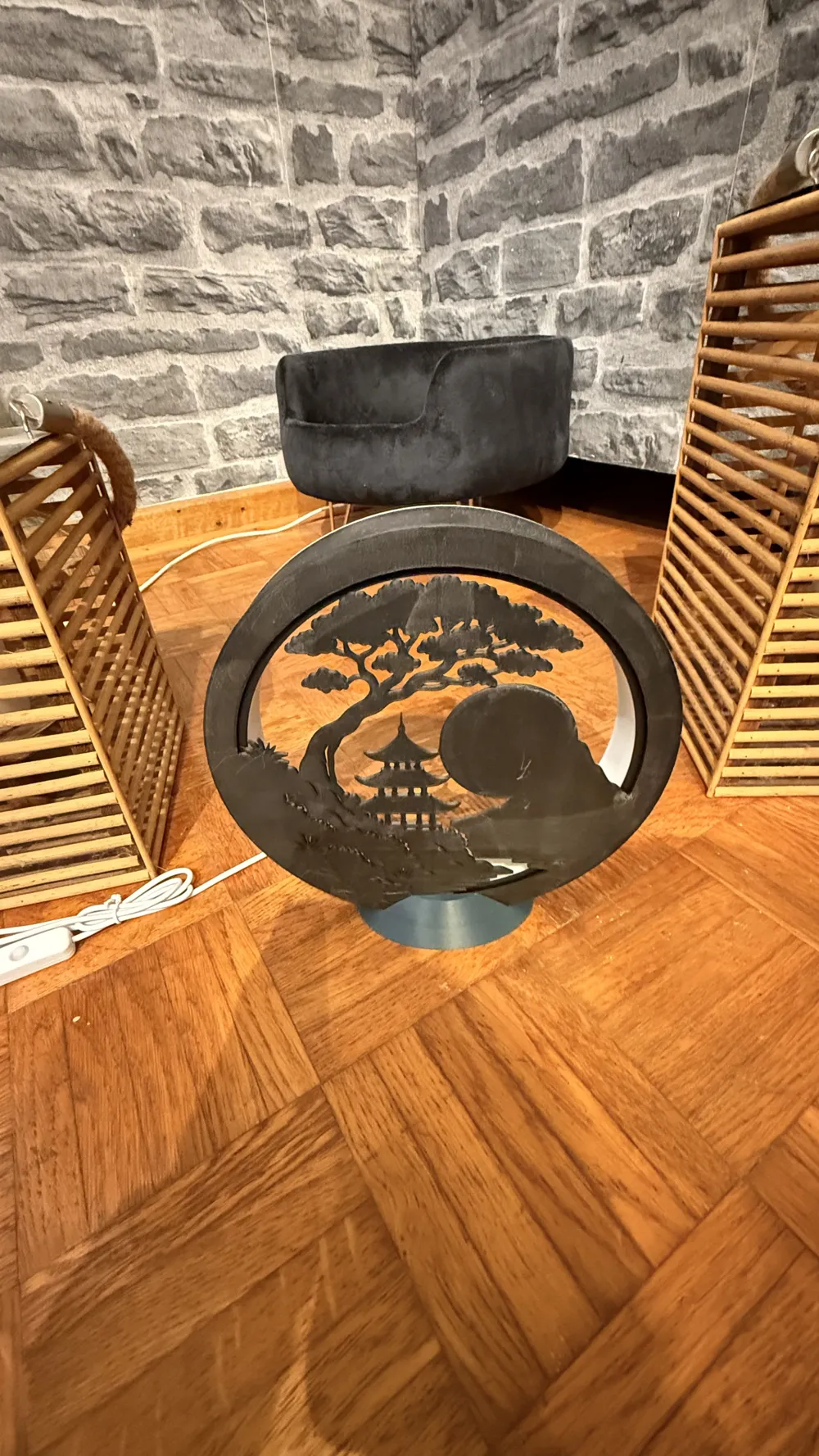 LED Ring Lamp v2 including frame with Japanese motif - Free 3D Print ...