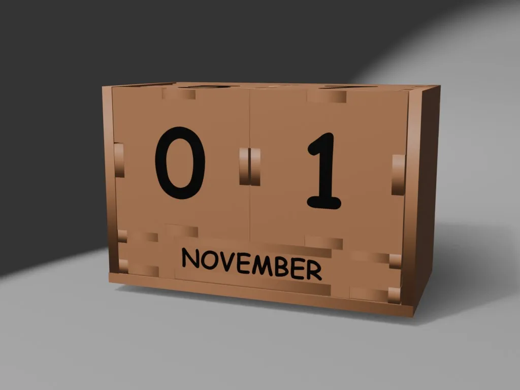 Wooden Cube Calendar – Perpetual Date Display - Free 3D Print Model ...