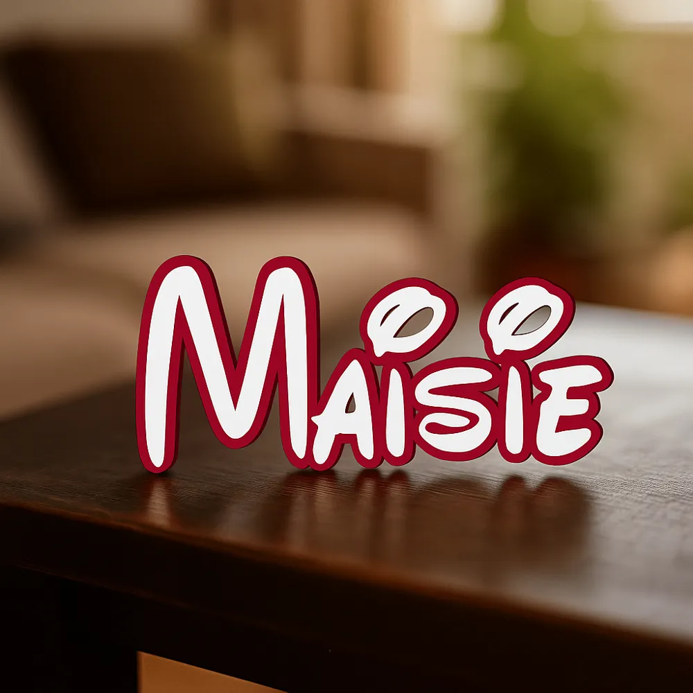 Maisie Disney Name Sign Decorate Room child Birth - Free 3D Print Model ...